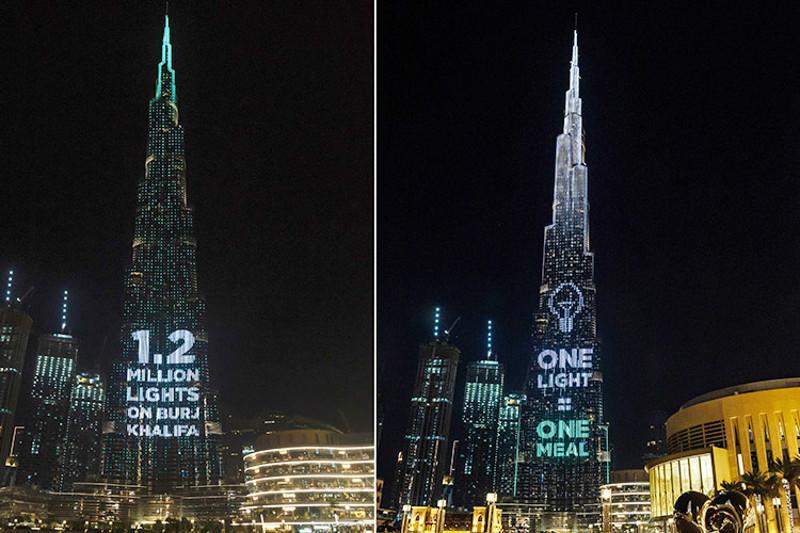 Burj Khalifa lights up, secures 1.2M meals in 1 week of World’s Tallest ...