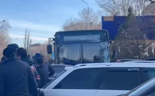Passenger bus rams into line of parked vehicles in Taraz