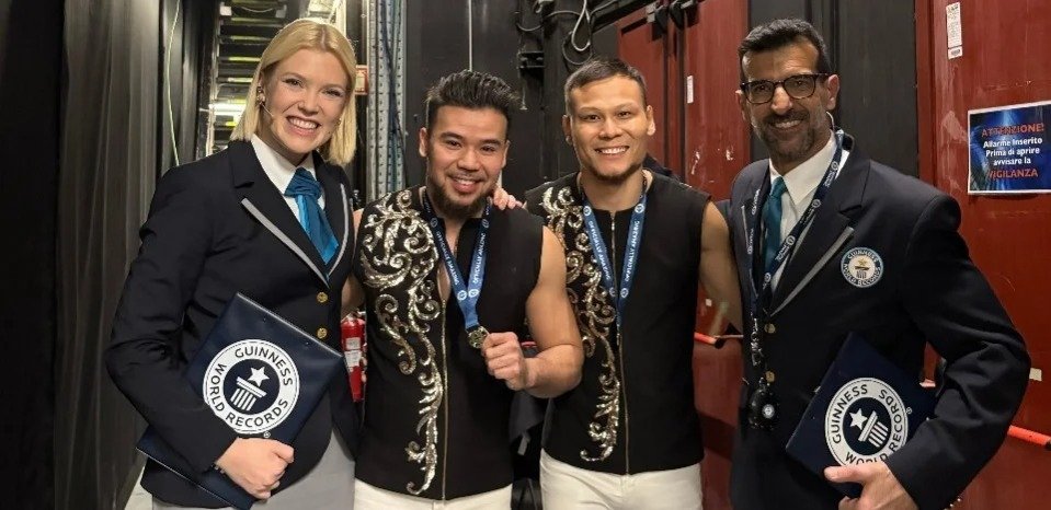 Almaty circus duo sets Guinness world record in Italy